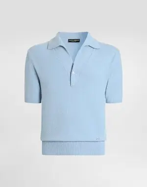 Dolce & Gabbana Smooth Knit Polo Shirt - Azure