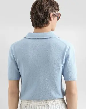 Dolce & Gabbana Smooth Knit Polo Shirt - Azure