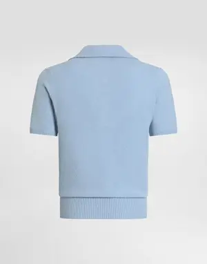 Dolce & Gabbana Smooth Knit Polo Shirt - Azure
