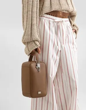 Dolce & Gabbana Lock Calfskin Handbag - Brown