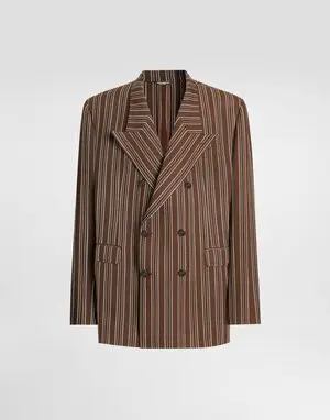 Dolce & Gabbana Double-breasted Jacket In Pinstripe - Multicolor