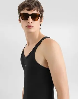 Dolce & Gabbana Cotton Tank Top With Print - Brown