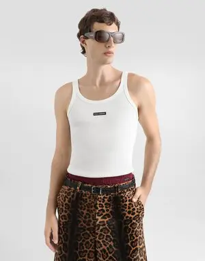 Dolce & Gabbana Cotton Tank Top With Print - White