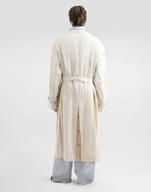 Dolce & Gabbana Cotton-linen Trench Coat With Buttons - White
