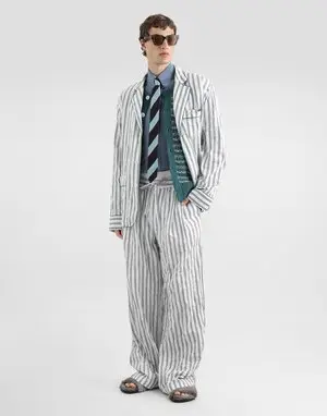 Dolce & Gabbana Striped Crinkled Poplin Trousers - Multicolor