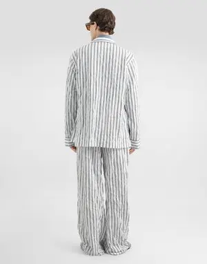 Dolce & Gabbana Striped Crinkled Poplin Trousers - Multicolor