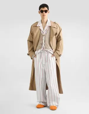 Dolce & Gabbana Crinkled Effect Cotton Trench Coat