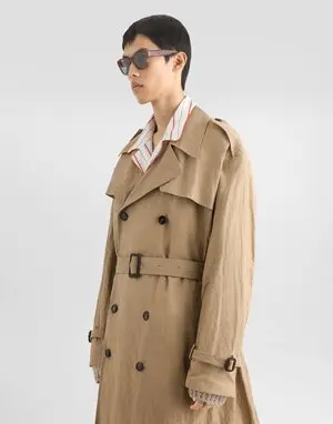 Dolce & Gabbana Crinkled Effect Cotton Trench Coat