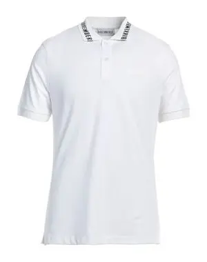BIKKEMBERGS Polo Shirt Size Cotton, Elastane - White