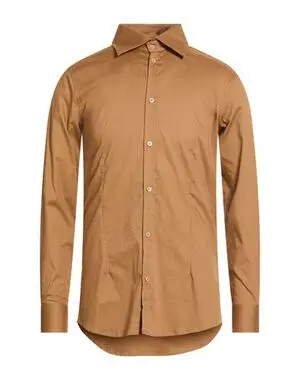 DANIELE ALESSANDRINI Shirt Camel Size Cotton, Elastane - Beige