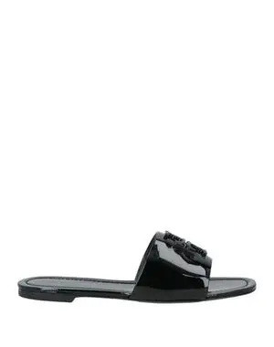 Tory Burch Leather Slide Sandals - Black