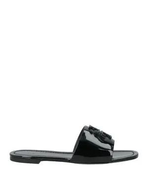 Tory Burch Patent Leather Slide Sandals - Black