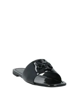 Tory Burch Patent Leather Slide Sandals - Black
