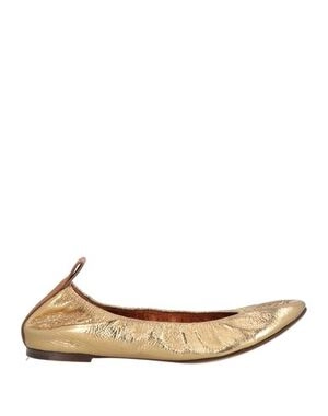 LANVIN Ballet Flats In Metallic Goat Skin And Calfskin - Grey