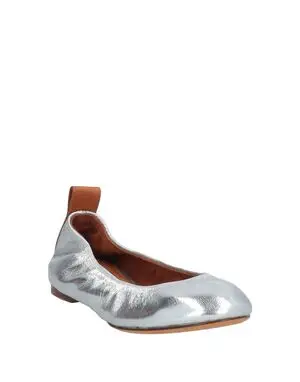 LANVIN Ballet Flats In Platinum Goat Skin And Calfskin - Silver