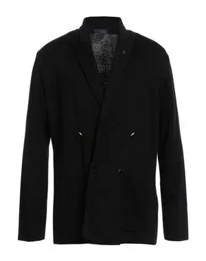 LARDINI Cotton-viscose Knitted Blazer - Black
