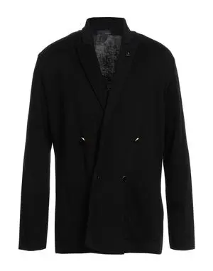 LARDINI Cotton-viscose Knitted Blazer - Black