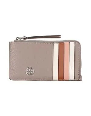 Tory Burch Cardholder Taupe Leather - Grey