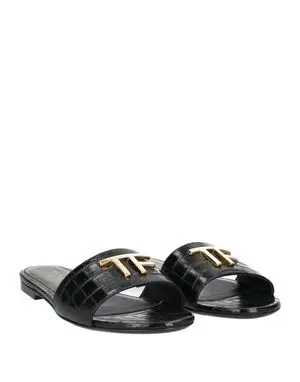 TOM FORD Sandals In Calfskin With Crocodile Print - Black