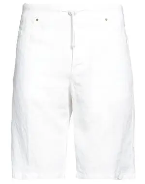 120% Lino Linen Bermuda Shorts - White