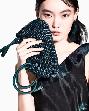 Giorgio Armani Long Dress In Printed Silk Organza