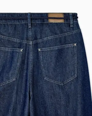 Giorgio Armani Five-pocket Stretch Cotton-denim Trousers With Belt