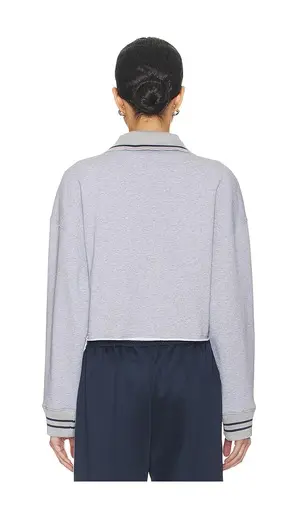 Off-White Script Polo Sweatshirt In Grey