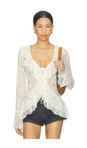 MORE TO COME Alisia Top In Cream - Cream Lace