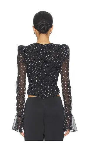 ROTATE BY BIRGER CHRISTENSEN Chiffon Ruched Top