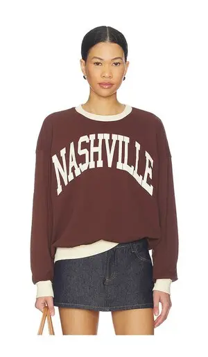Daydreamer X Nashville Colorblock Oversized Sweatshirt In Brown - Dark Auburn