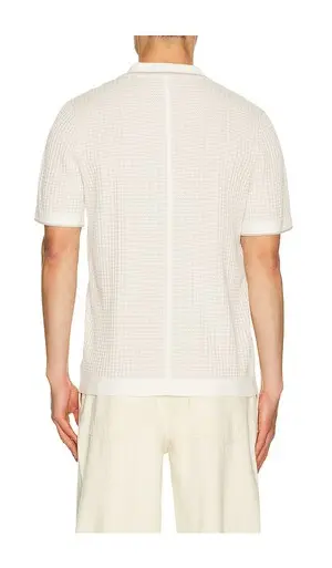 Rag & Bone Harvey Rib Polo In Beige - Chalk