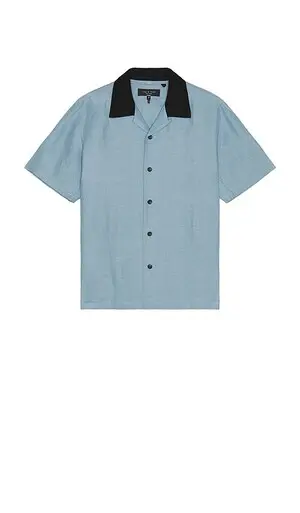 Rag & Bone Avery Slub Shirt In Baby Blue - Light Blue