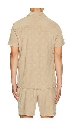 Rails Maverick Camp Collared Shirt In Beige - Grange Craft Paper