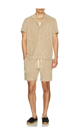 Rails Maverick Camp Collared Shirt In Beige - Grange Craft Paper