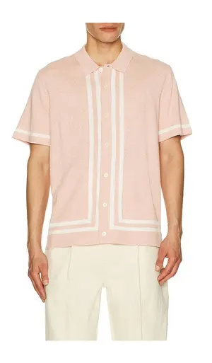 Rails Leo Camp Collared Shirt In Rose - Rose Melange