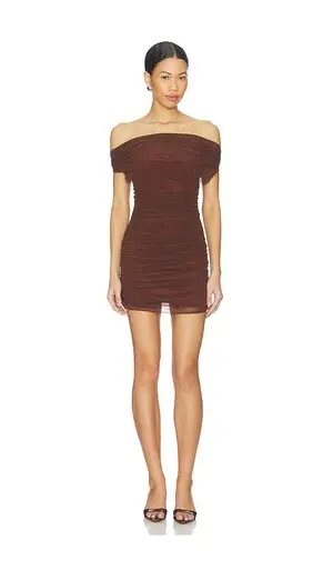 LOVERS AND FRIENDS Katie Mini Dress In Brown - Espresso