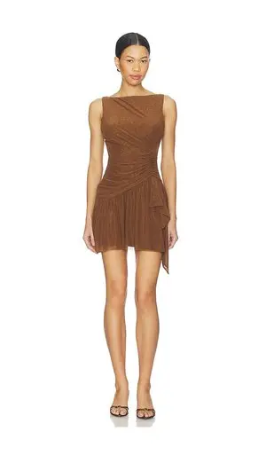 LOVERS AND FRIENDS Amari Mini Dress In Brown - Chocolate Brown