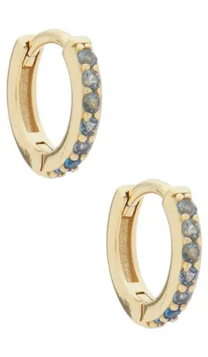 Shashi Pave Huggie Earrings - Sapphire