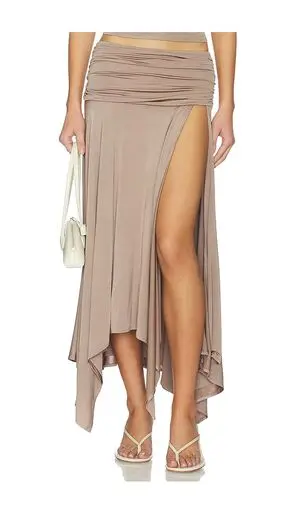Nbd Niya Midi Skirt - Taupe