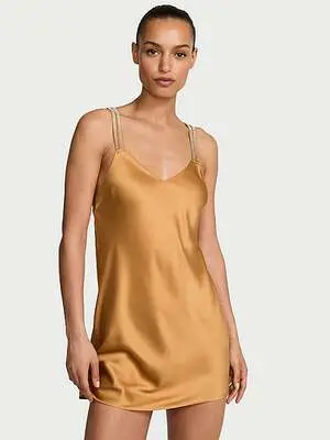 Victoria's Secret Very Sexy Gradient Shine Strap Satin Slip Dress - Brown