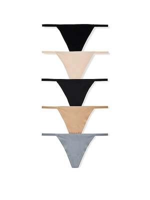 Pink 5-pack No-show V-string Panties - Print