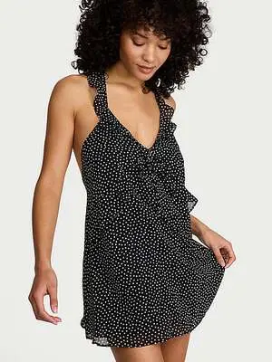 Victoria's Secret Dream Angels Chiffon Polka Dot Flutter Mini Dress - Print