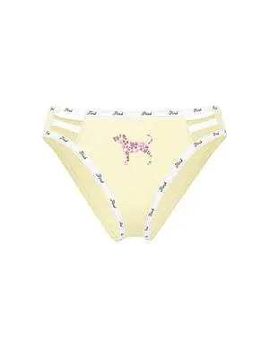Pink Cotton Logo Strappy Cheeky - Beige