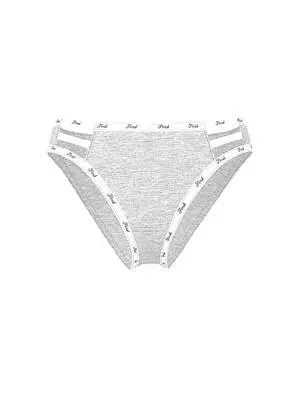 Pink Cotton Logo Strappy Cheeky - Grey