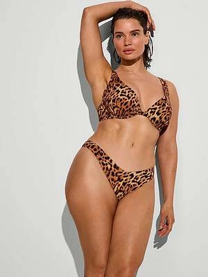 Victoria's Secret Swim Lightly Lined Plunge Bikini Top - Print