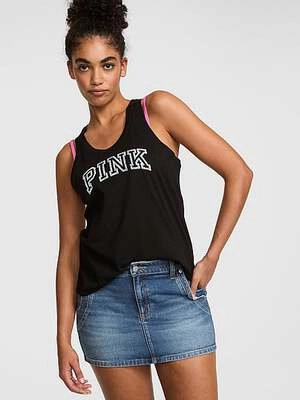 Pink Campus Cotton™ Tank Top - Black