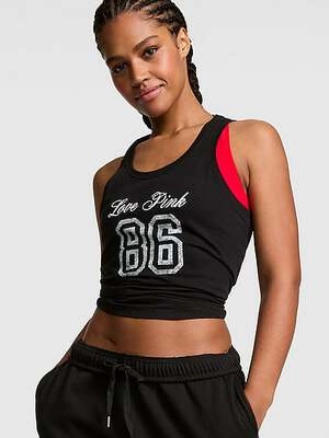 Pink Campus Cotton™ Tank Top - Black