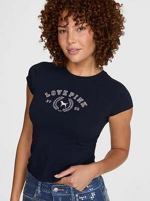 Pink Cotton Baby Tee Blue