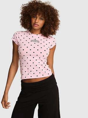 Pink Cotton Baby Tee - Print