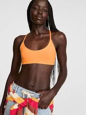 Pink All-day Cotton™ Low-scoop Racerback Bra - Orange